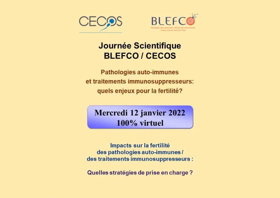 Journée BLEFCO CECOS - MODIFICATION DU FORMAT - Pathologies auto ...